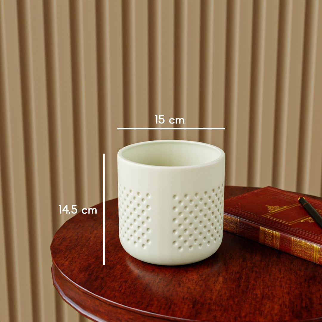 White Dotted Ceramic Clay Pots | Nursery Plant Ceramic Pot – The Earth ...