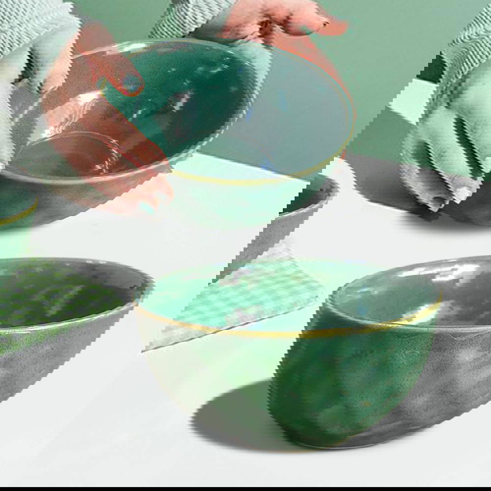 Studio Pottery Green Ceramic Snack Bowls Set of 2 – The Earth Store